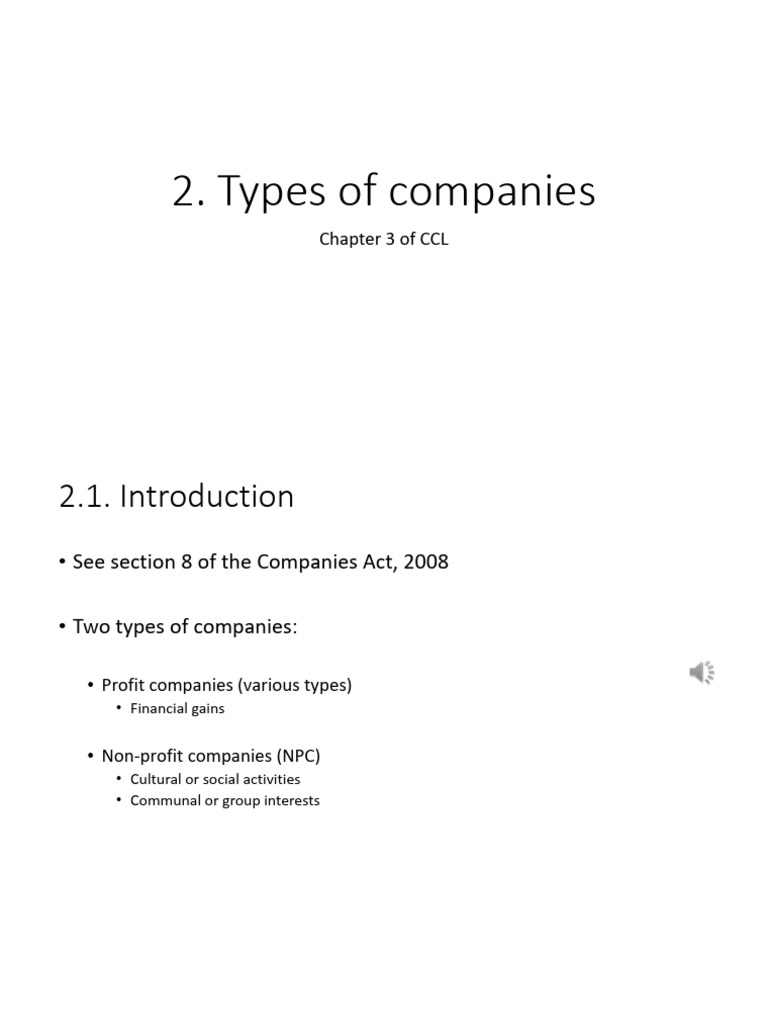 2. Companies Part 2 - Types of Companies | PDF
