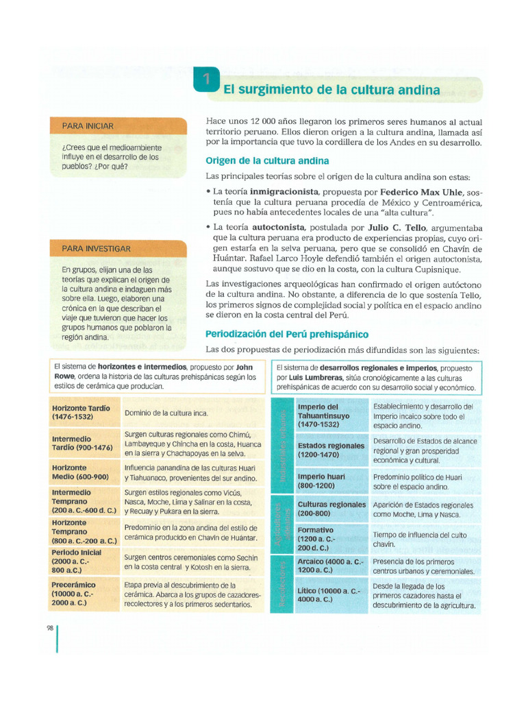EL_SURGIMIENTO_DE_LA_CULTURA_ANDINA | PDF