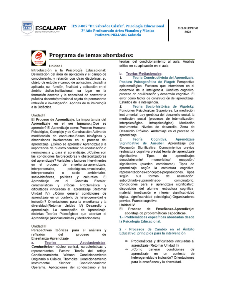 Programa de Estudio | PDF
