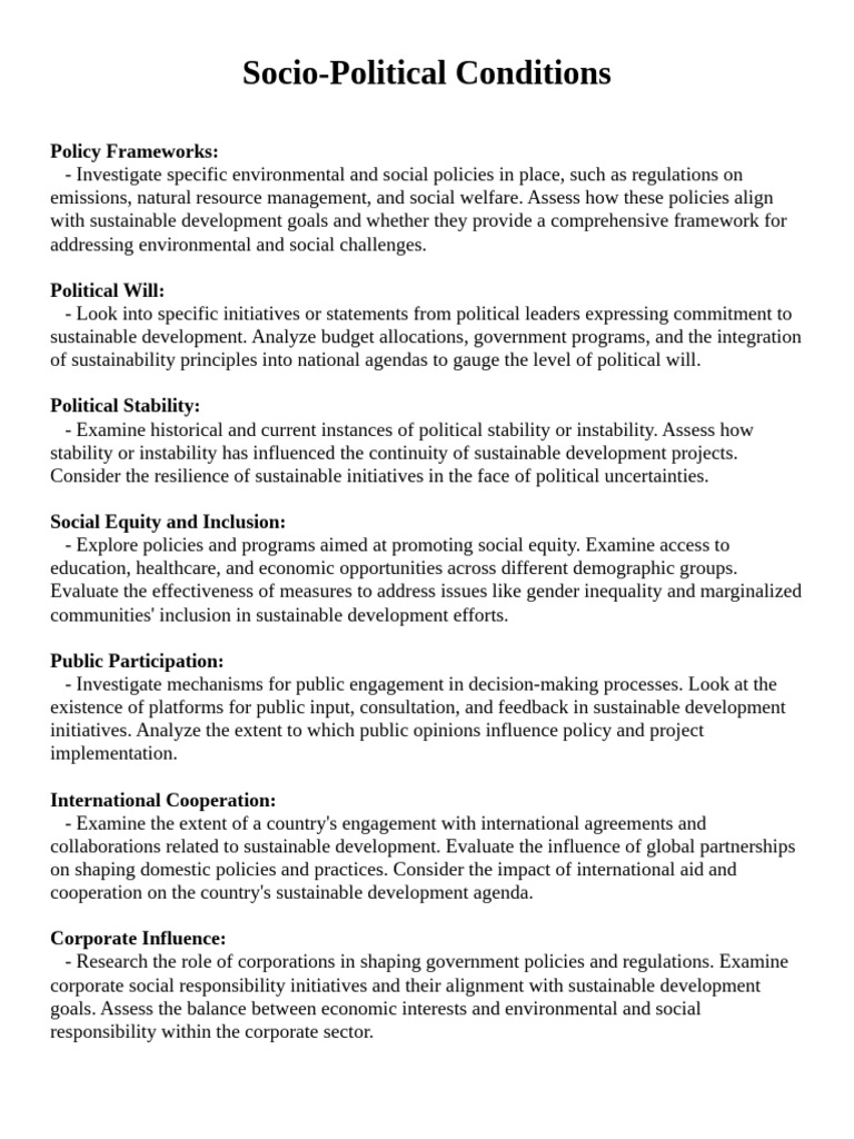 Socio-Political-Conditions | PDF
