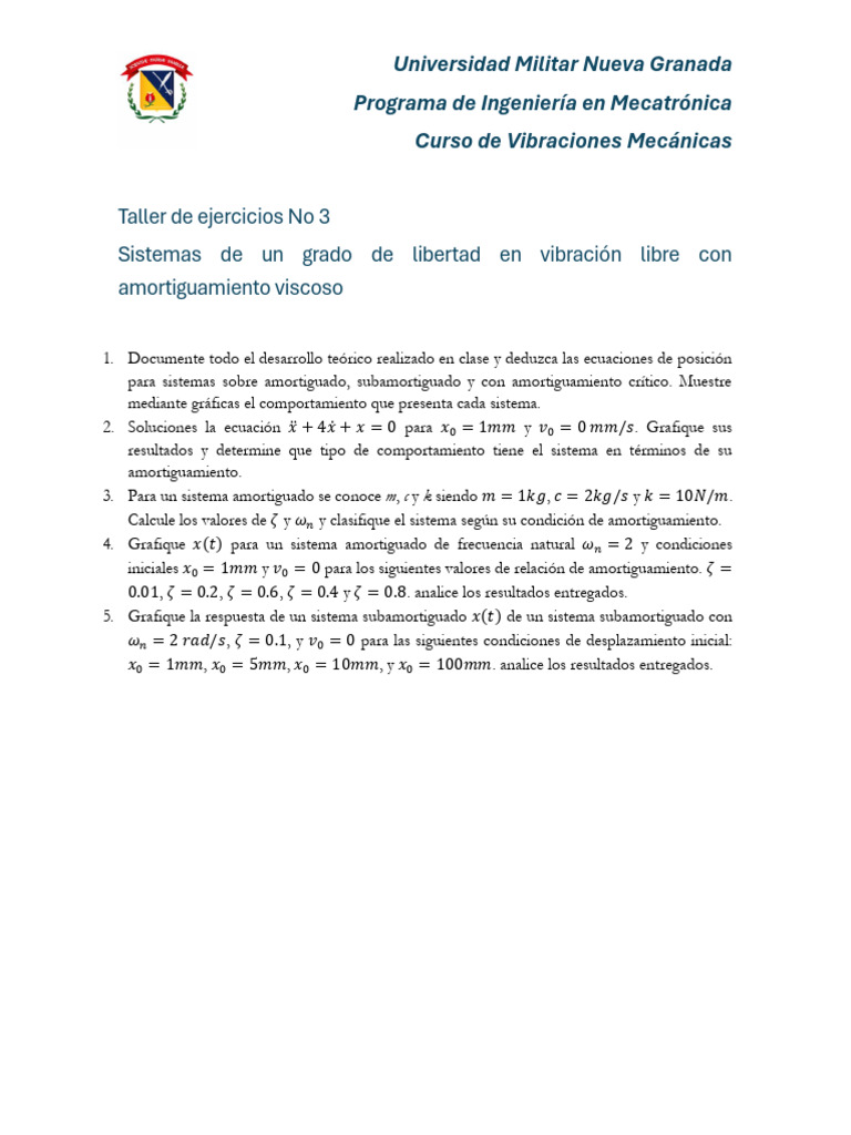 Ejercicios3 Vibraciones | PDF