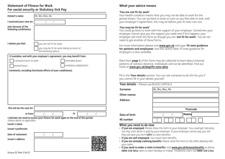 Fit Note | PDF | Employment