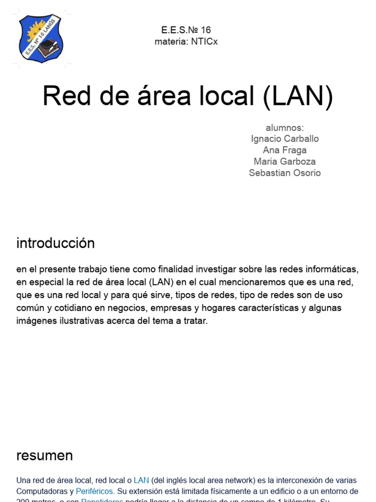 Red de área local (LAN) | PDF