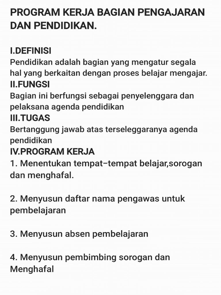 Proker Pendidikan | PDF