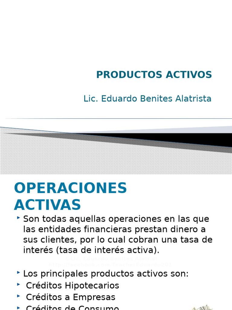 Productos Activos | PDF | Negocios | Finanzas y dinero