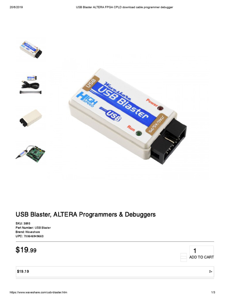 USB Blaster ALTERA FPGA CPLD Download Cable Programmer Debugger | PDF ...