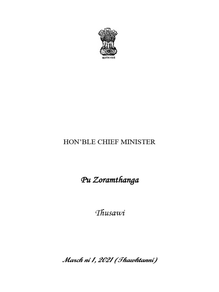 Budget Speech 2021 22 Mizo Version | PDF