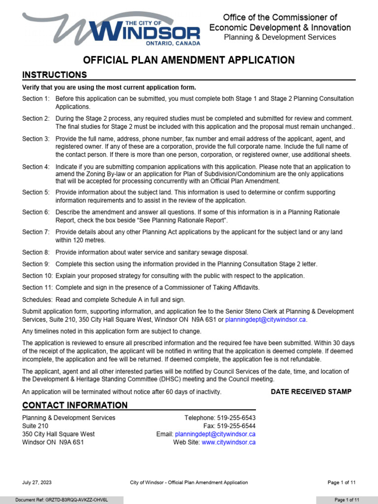 3930 and 3950 Sixth Concession Road - Application Form Official Plan ...