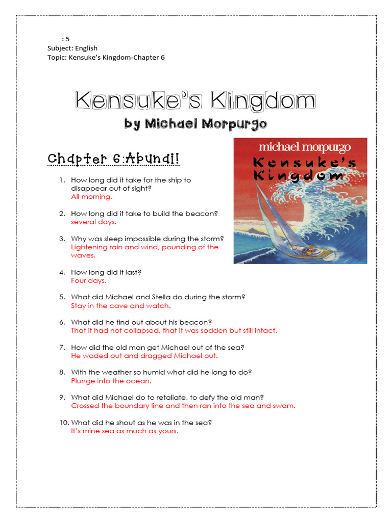 Kensukes - Kingdom - Chapter - 6 MS | PDF