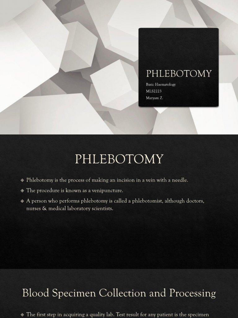 Chapter 3 Phlebotomy | PDF