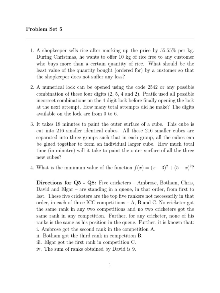 Problem Set 5 | PDF