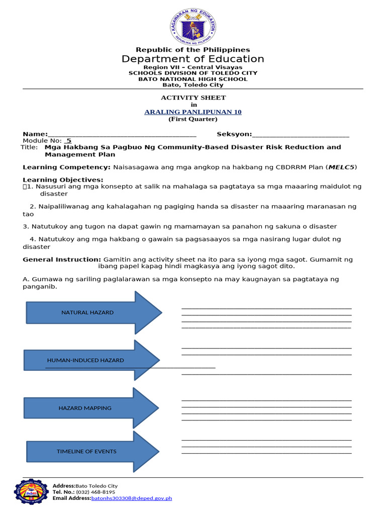 Learners Activity Sheet - Quarter 1 Module 5 | PDF