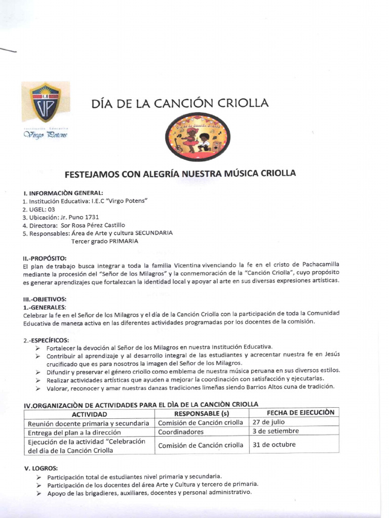 Dia de La Canción Criolla | PDF