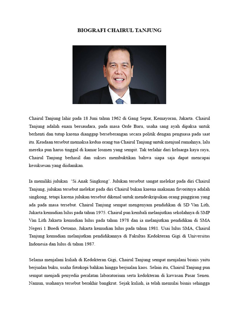 Biografi Chairul Tanjung | PDF