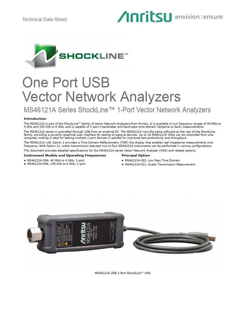 One Port USB Vector Network Analyzers | PDF