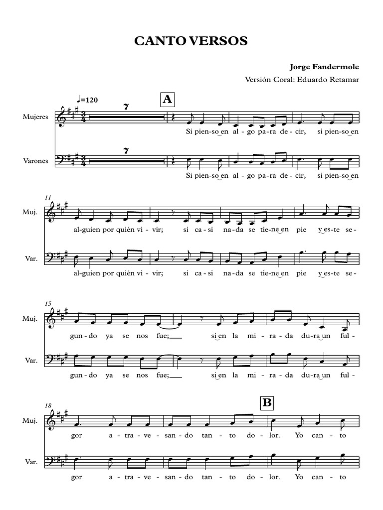 Canto Versos SATB | PDF