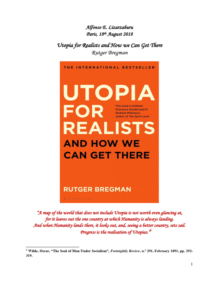 Utopia For Realists and How We Can Get T | PDF