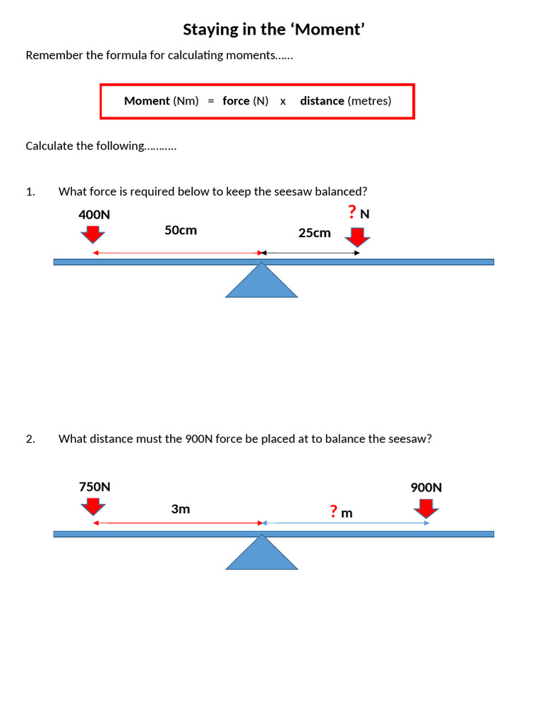 Yr9 Calculating Moments | PDF