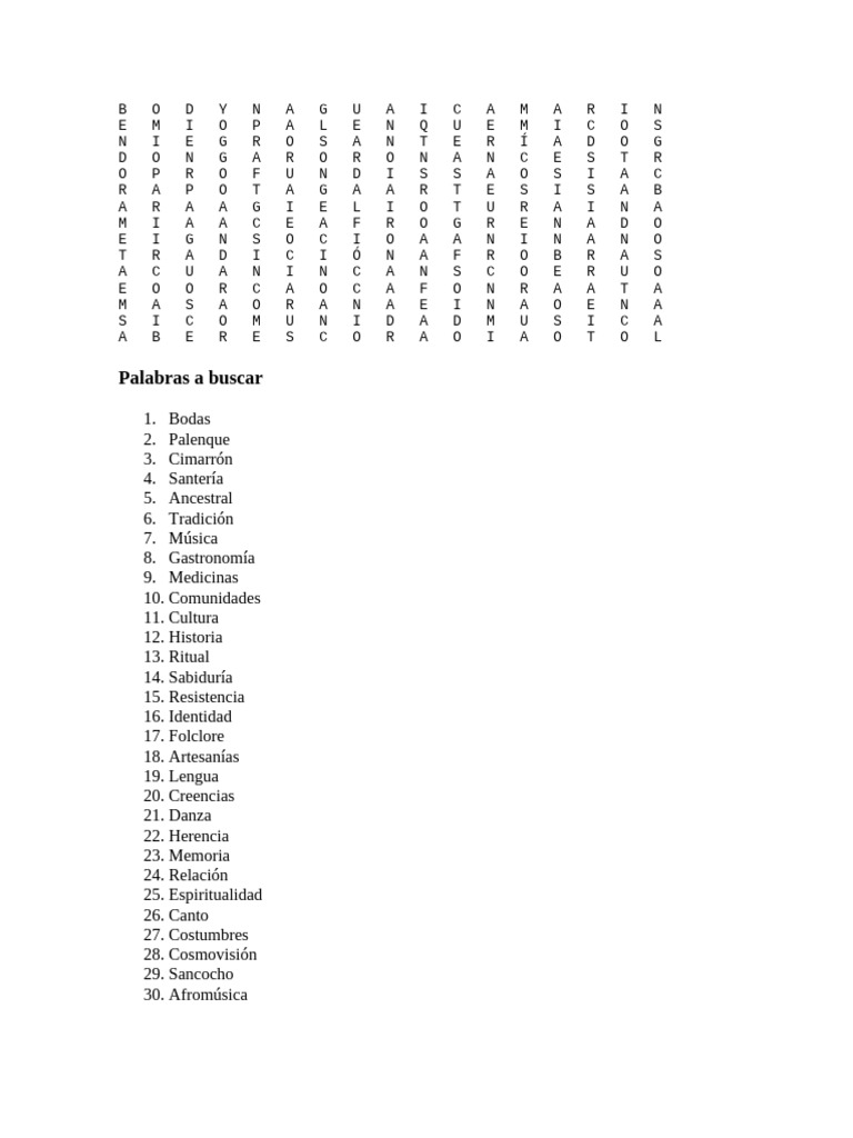 Sopa de Letras | PDF | Tradiciones
