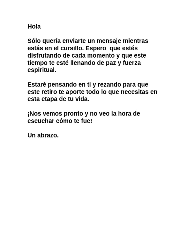 Carta Cursillo | PDF