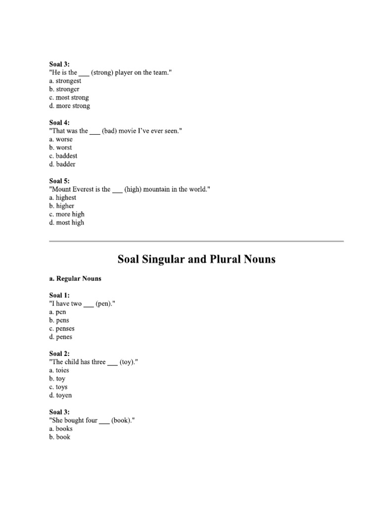 Sing Plural Noun | PDF