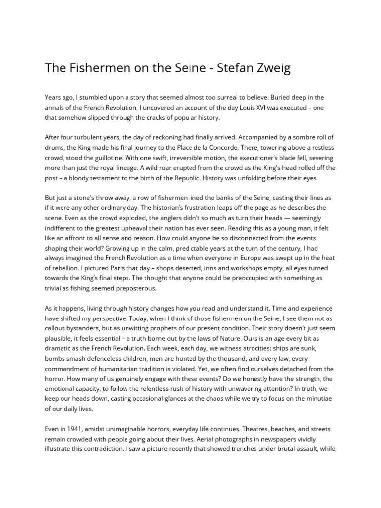 The Fishermen On The Seine - Stefan Zweig | PDF