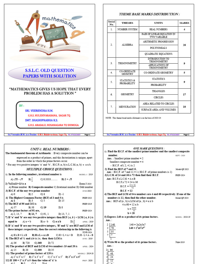 SSLC Maths Q&A Eng 2024-25-2 | PDF | Mathematical Analysis | Mathematics