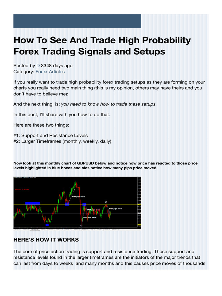 How To See and Trade High Probability Forex Trading Signals and Setups ...