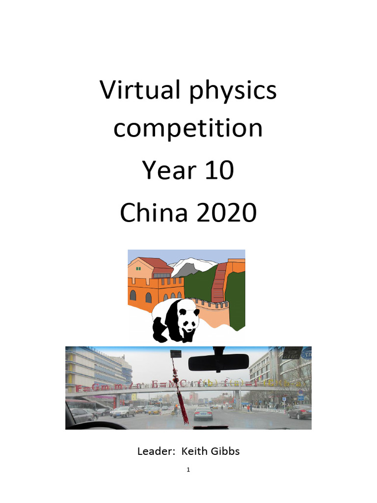 Junior Physics Challenge booklet 2020 cn | PDF