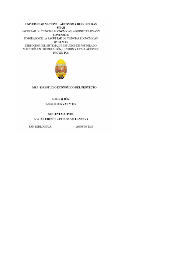 Ejercicios VAN y TIR | PDF