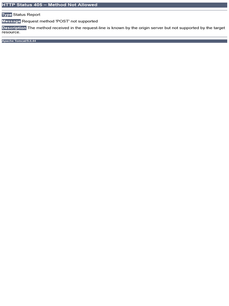 HTTP Status 405 - Method Not Allowed | PDF HTTP Status 405 - Method Not Allowed | PDF