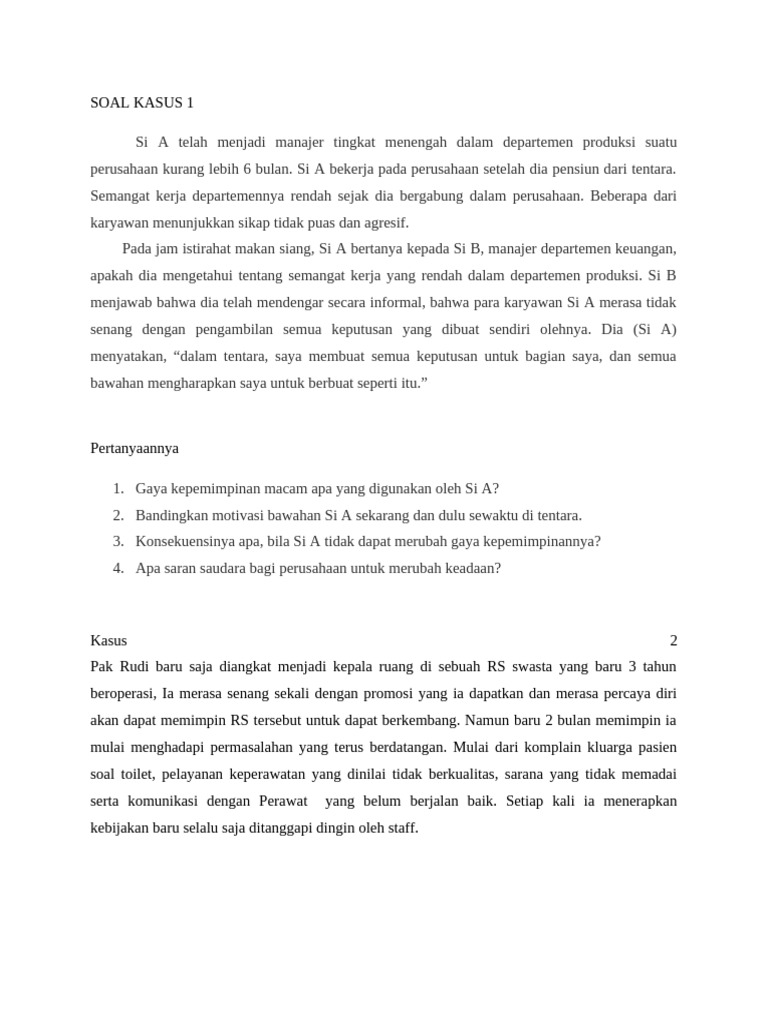 SOAL KASUS 1 | PDF