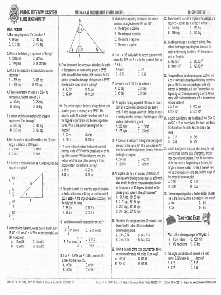 MATH - Plane Trigonometry | PDF