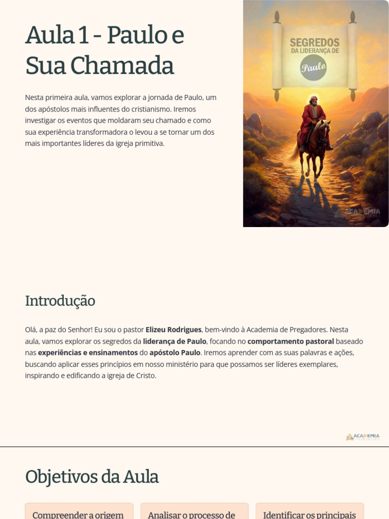 Apostila Aula 132 Aula-1-Paulo-e-Sua-Chamada | PDF