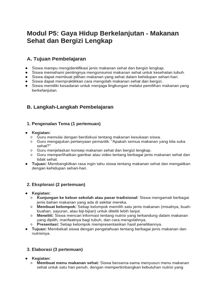 Modul P5 Kelas 4 Sd.. | PDF