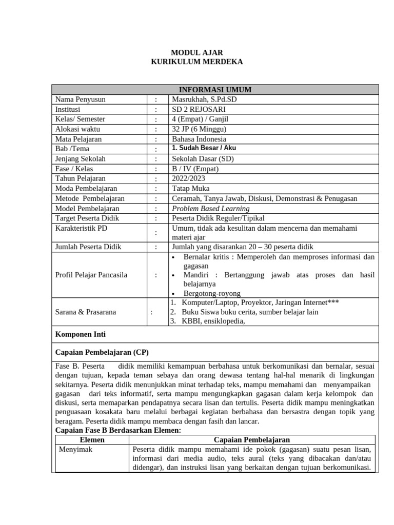 Modul Bi 4 - 1 Kumer Fix | PDF