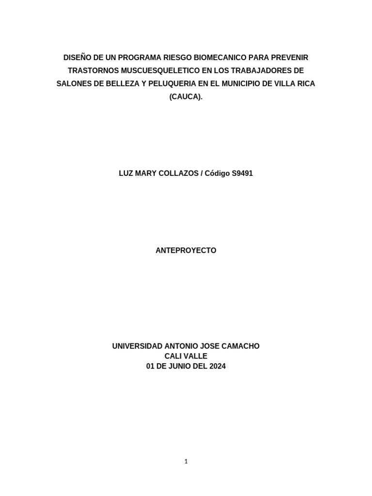 ante proyecto luz | PDF