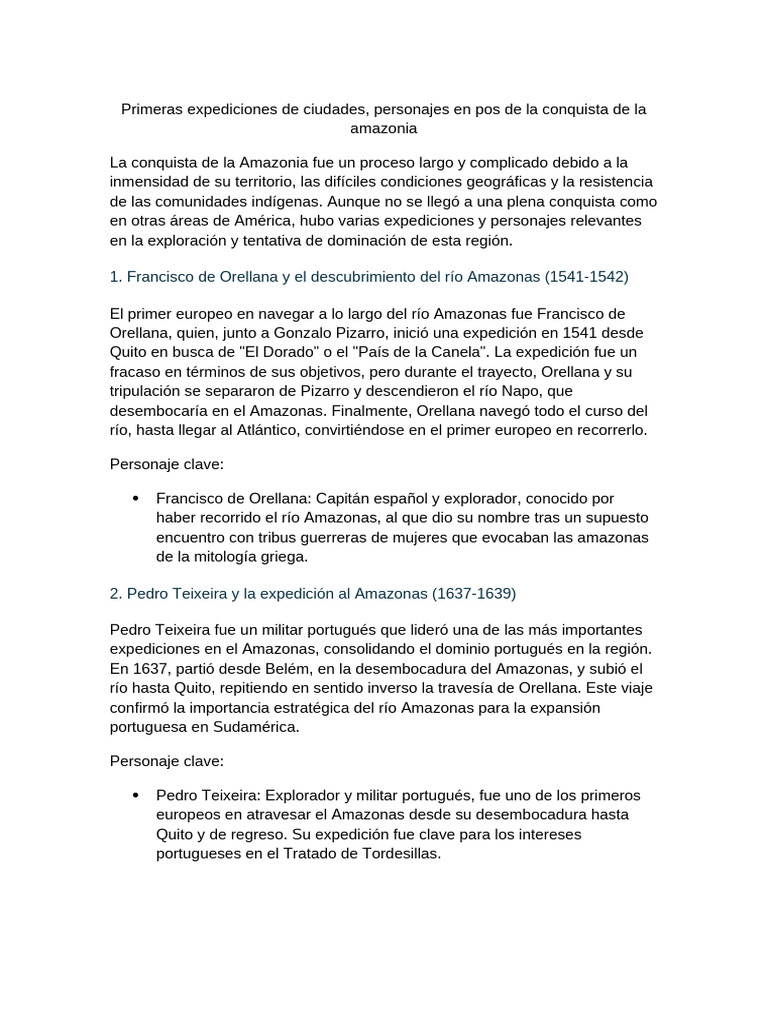 Expediciones en la Amazonia histórica | PDF | río Amazonas
