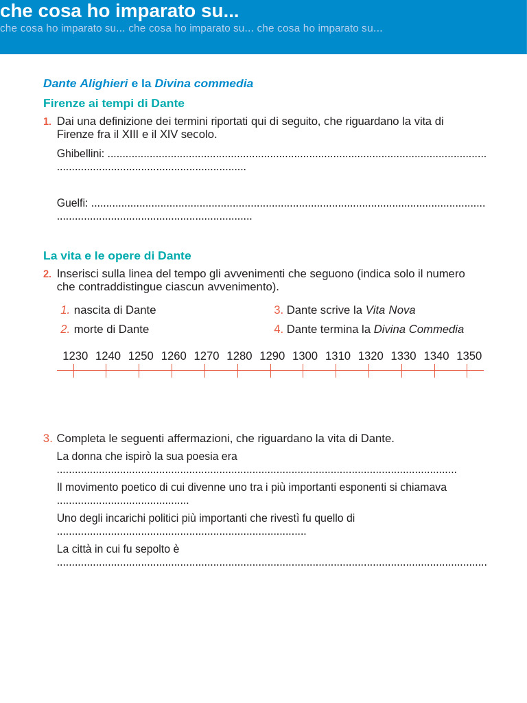 Esercizi Dante | PDF