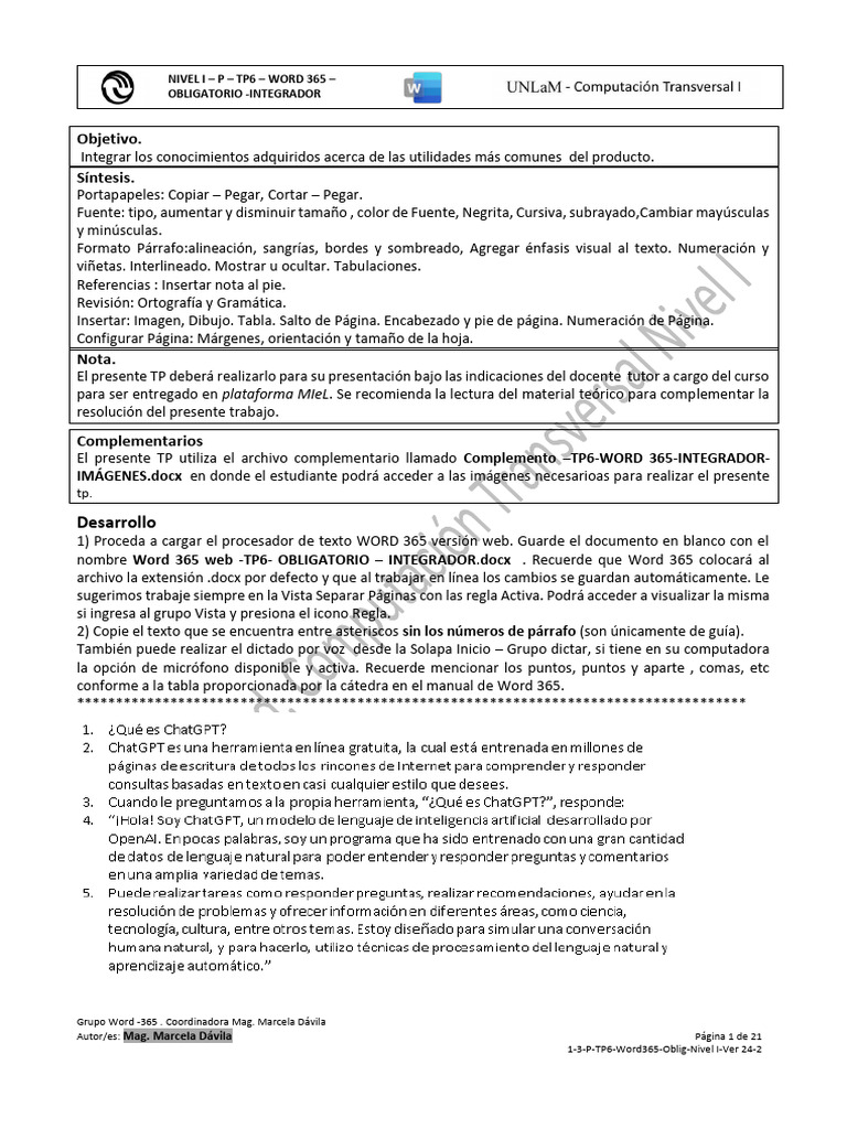 1-3-P-TP6-Word365-Oblig-Nivel I-Ver 24-2 | PDF