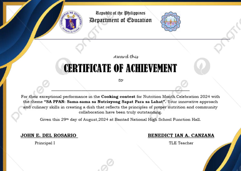 CERTIFICATION (Cooking Contest) | PDF
