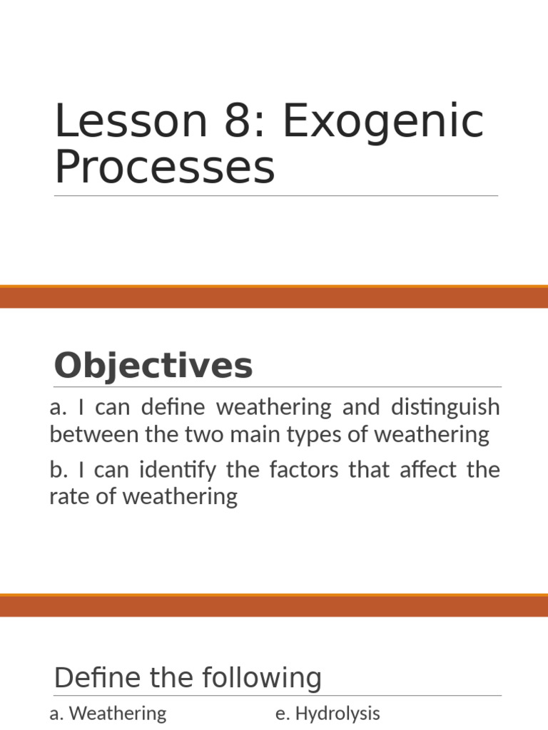 Lesson 9:exogenic Processes | PDF