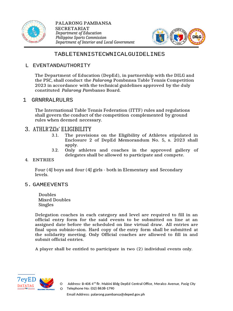 Guidelines-Table-Tennis | PDF