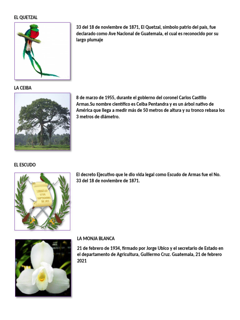 Símbolos patrios de Guatemala | PDF