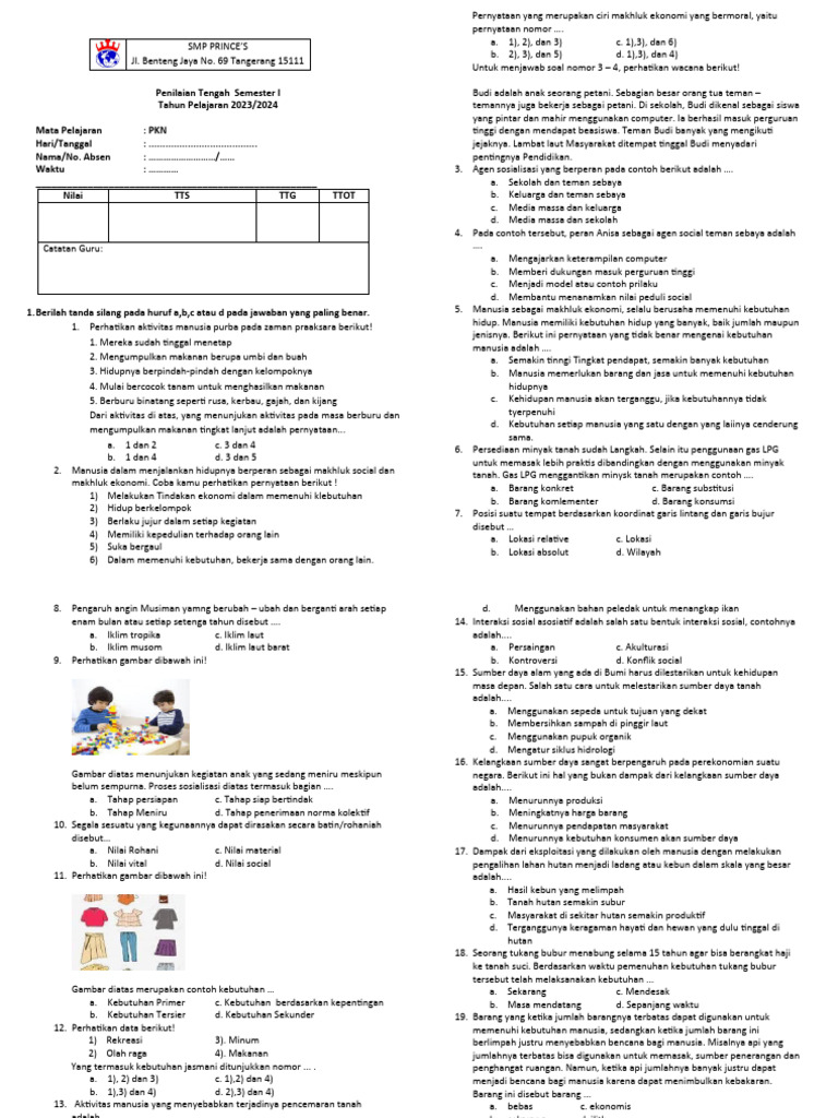 Soal PTS Ips Kelas 7 | PDF