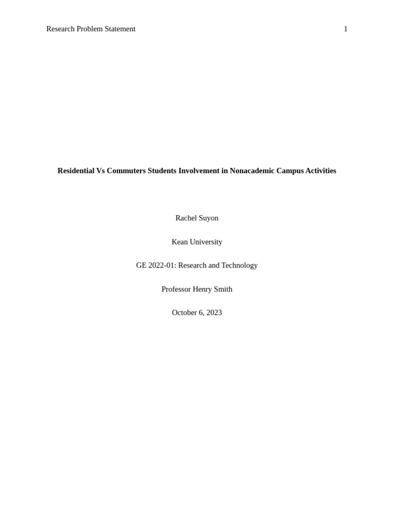 Residential Vs Commuters | PDF