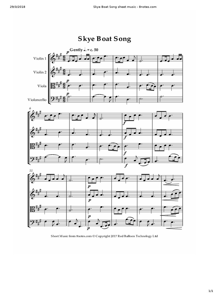 Skye Boat Song Sheet Music -1 | PDF