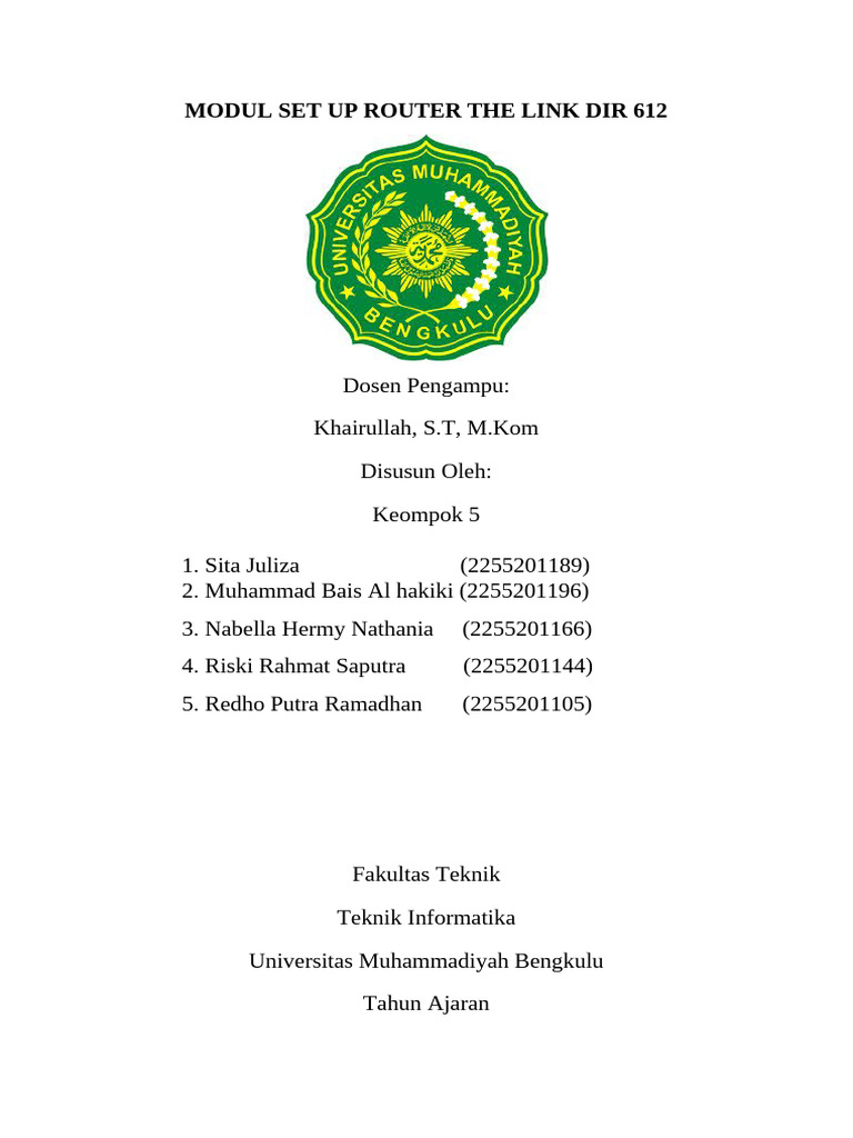 Modul Set Up Router The Link Dir 612 | PDF
