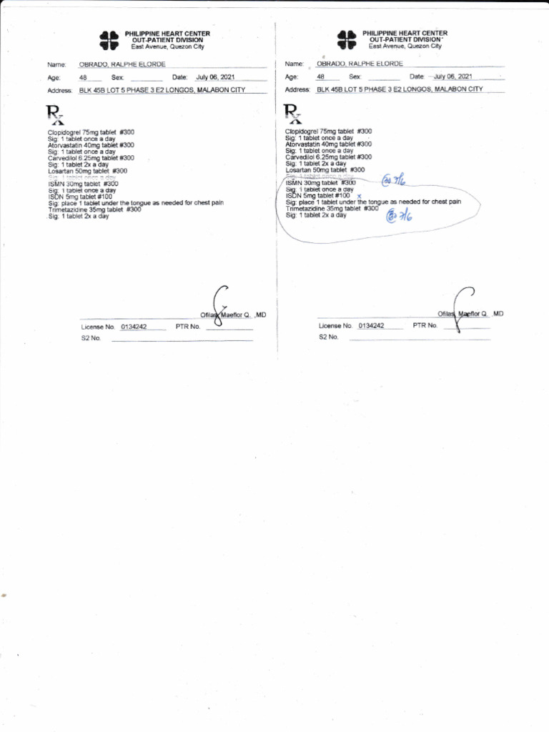 Phil Heart Center Prescriptions | PDF