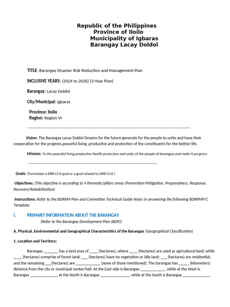 BDRRM-PLAN-TEMPLATE-FINAL | PDF